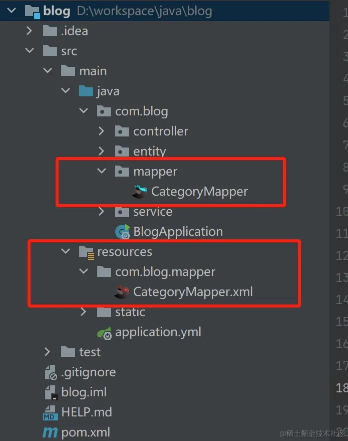 SpringBoot项目整合Mybatis时XXXMapper.xml文件存放位置区别创建mapper接口： 我们一般在 - 掘金