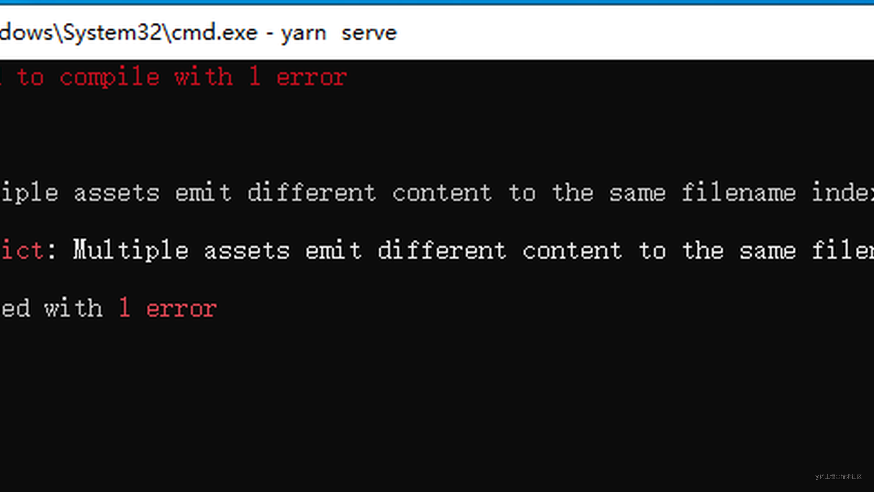 Vue项目运行报错：multiple Assets Emit Different Content To The Same Filename Index 掘金