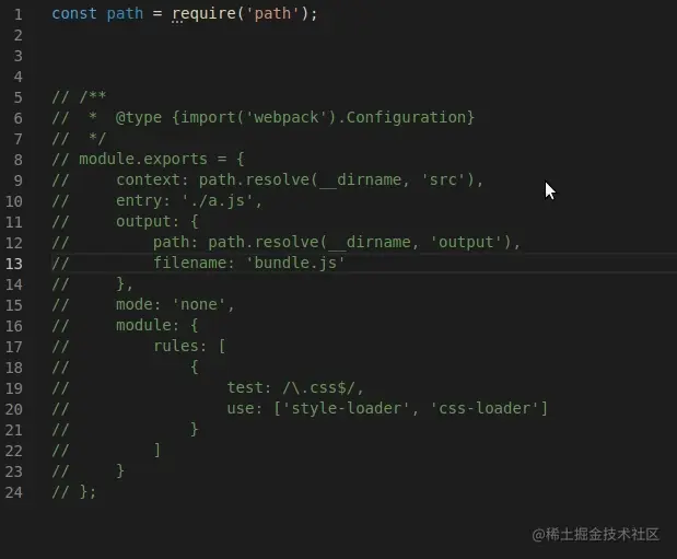 为VSCode设置webpack配置文件的代码智能提示(自动补全)我最近在学习webpack，并使用 VSCode 编写 - 掘金