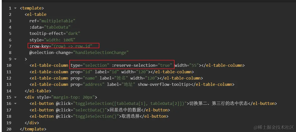 Element-ui el-table组件选中回显处理Element-ui 的table组件 回显问题处理，简要表述需要 - 掘金
