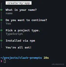 漂亮的命令行交互工具 clack 与 ChatGPT 集成clack 被设计成一个类似于时间线的漂亮的 cli 交互工具 - 掘金