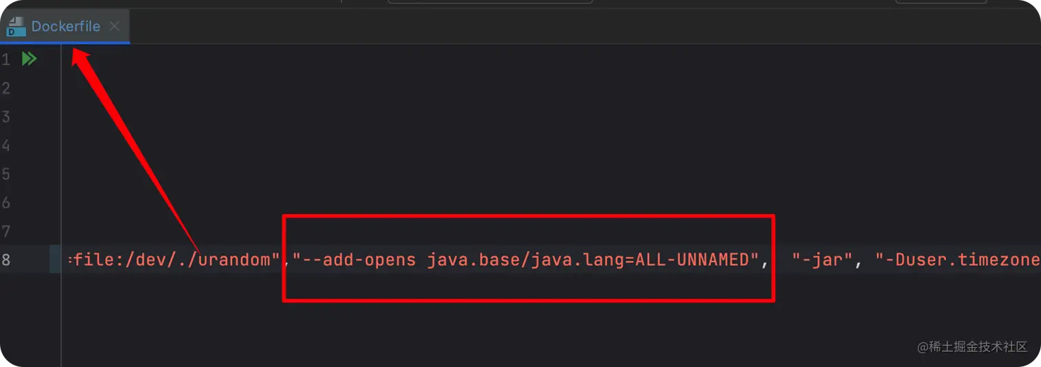Docker设置jdk17的jvm启动参数踩坑背景 需求中需要接入某平台的广告sdk，在编写完代码进行自测时，直接报错， 掘金
