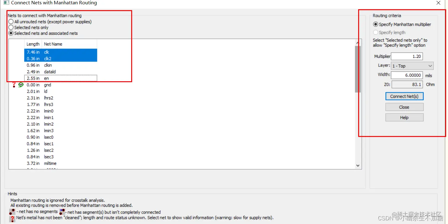 HyperLynx（十二）BoardSim和PCB板级仿真分析（三）1.使用曼哈顿布线进行BoardSim仿真 **2. - 掘金