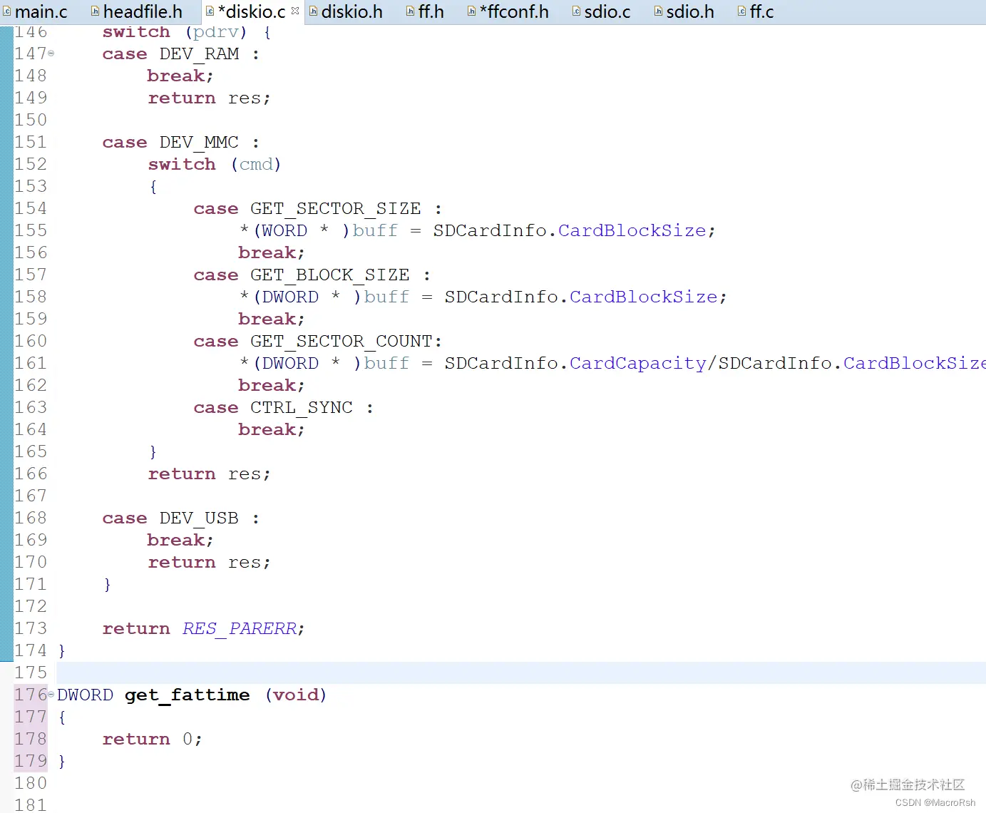 CH32移植Fatfs文件操作系统(沁恒RISC-V内核）本文所用芯片：CH32V307VCT6 使用SDIO读写SD卡 - 掘金