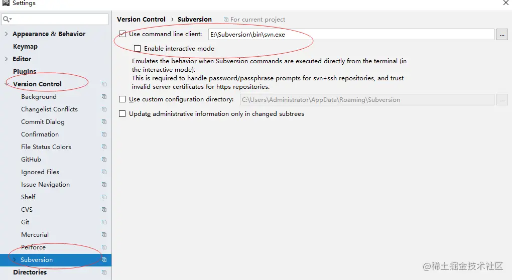 Phpstorm配置svn为大家介绍一下phpstorm集成svn代码管理 第一步： 第二步： 下载svn服务版本 链接 - 掘金