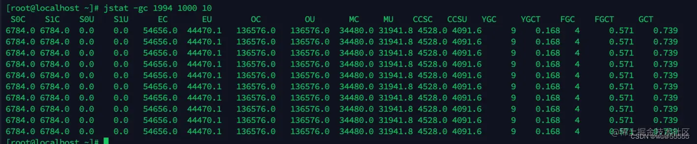 JVM：利用jstat查看GC信息及堆内存设置（三）0. 引言 上一章我们讲解了排查OOM问题的思路和基本操作，这一节， - 掘金