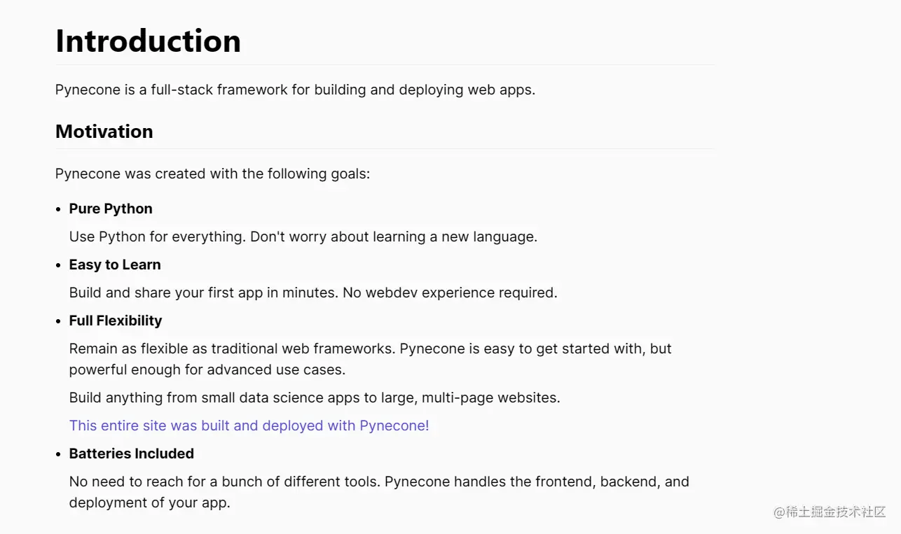 python笔记 了解Pynecone“开启掘金成长之旅！这是我参与「掘金日新计划 · 2 月更文挑战」的第 8 天，点 - 掘金