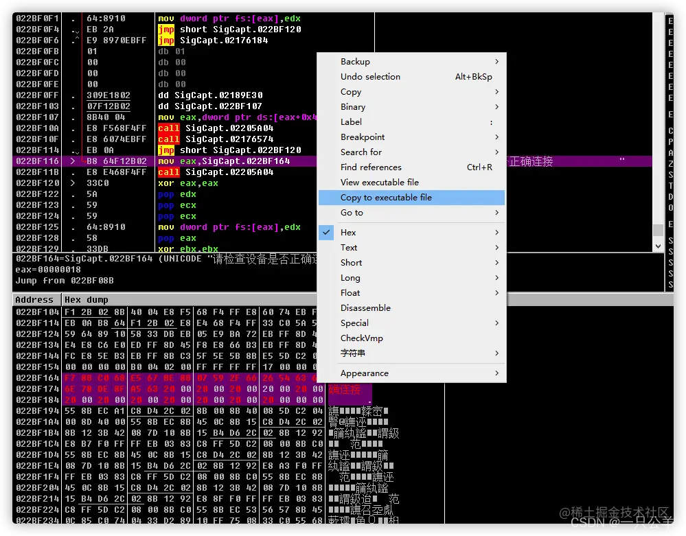 逆向入门修改dll、exe文件【Ollydbg】使用OD修改程序窗口标题和提示信息 ，首先定位修改地方，然后加载：fil - 掘金