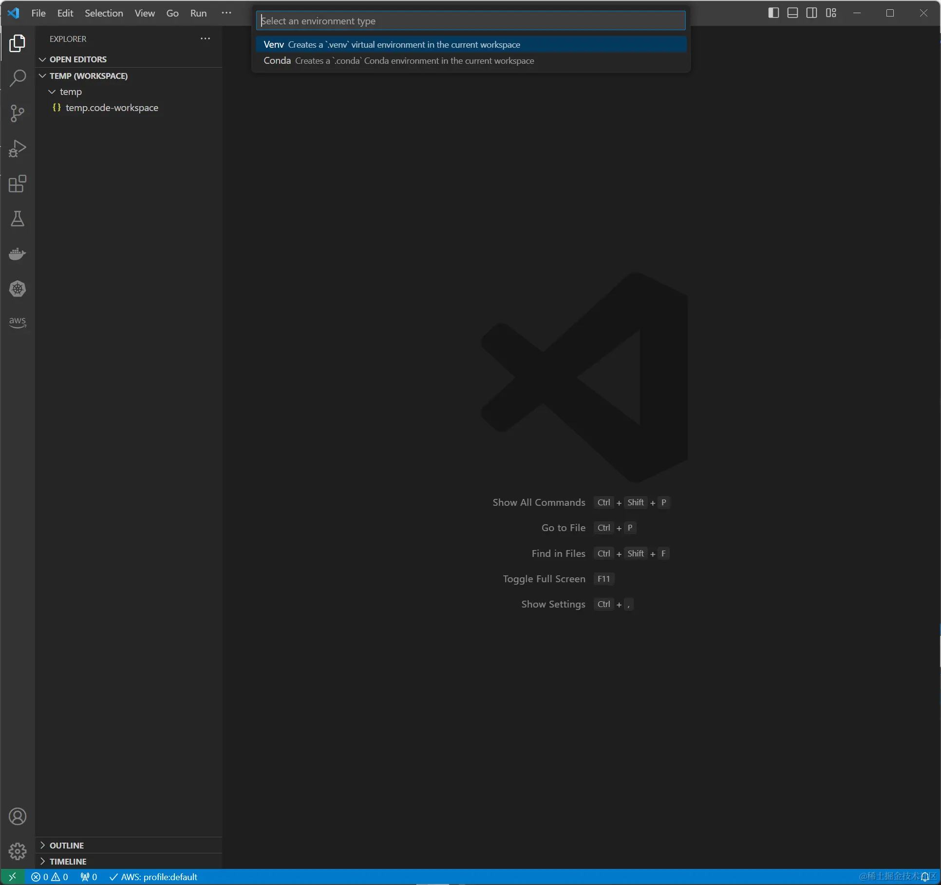 VS Code 自动选择Python3 venv - 掘金