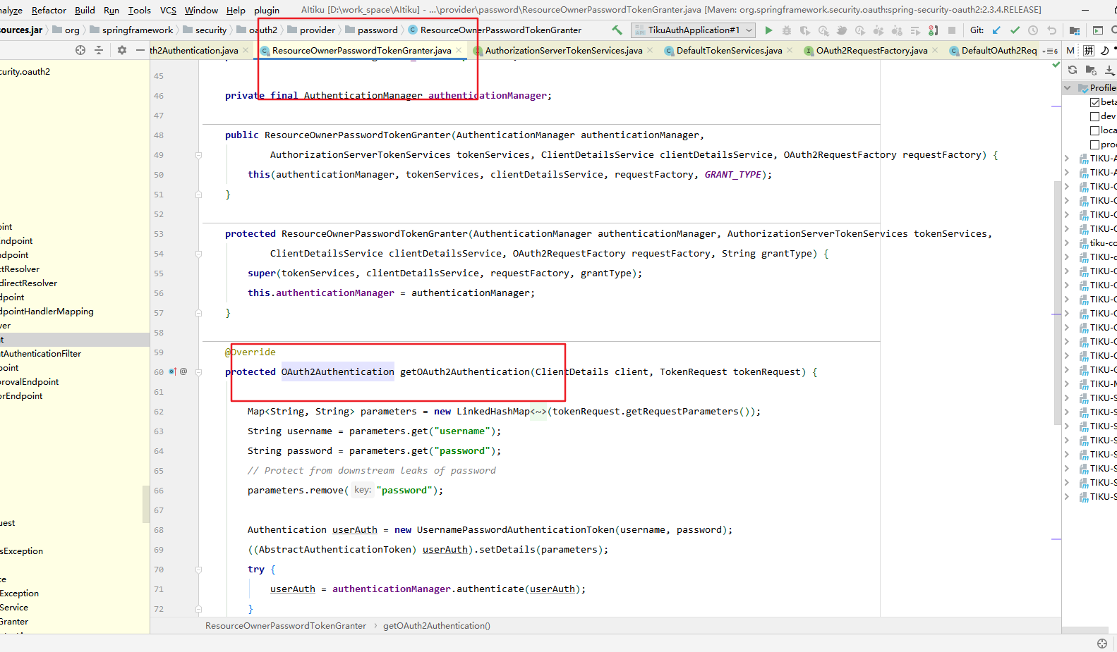 Spring Security Oauth2 之 密码模式请求/oauth/token 解析
