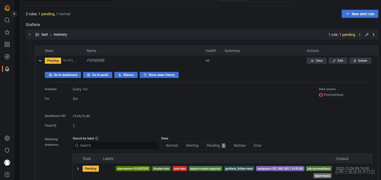 【云原生】Grafana Alerting 告警模块介绍与实战操作一、概述 下图概述了 Grafana 告警的工作原理， - 掘金