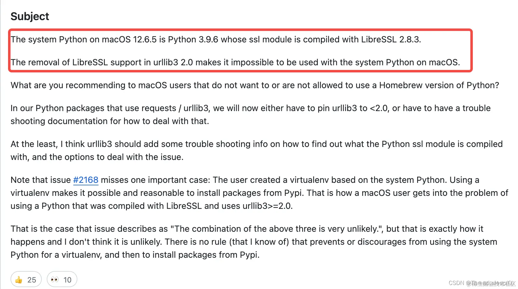 【完美解决】Python报错：NotOpenSSLWarning_ urllib3 v2 only supports OpenSSL 1.1.1+, curre - 掘金