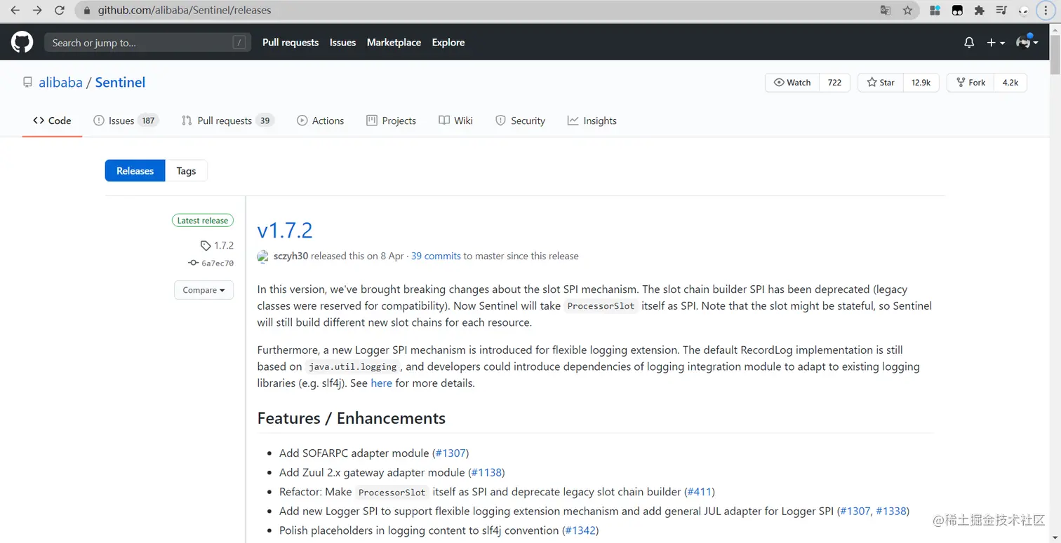SpringCloud Alibaba Sentinel实现熔断与限流安装Sentinel控制台 https://git - 掘金