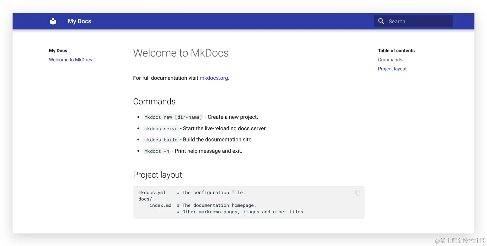 使用 Material for MkDocs 构建个人博客一 背景 Material for MkDocs 是一个功能强 - 掘金