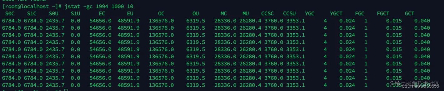 JVM：利用jstat查看GC信息及堆内存设置（三）0. 引言 上一章我们讲解了排查OOM问题的思路和基本操作，这一节， - 掘金