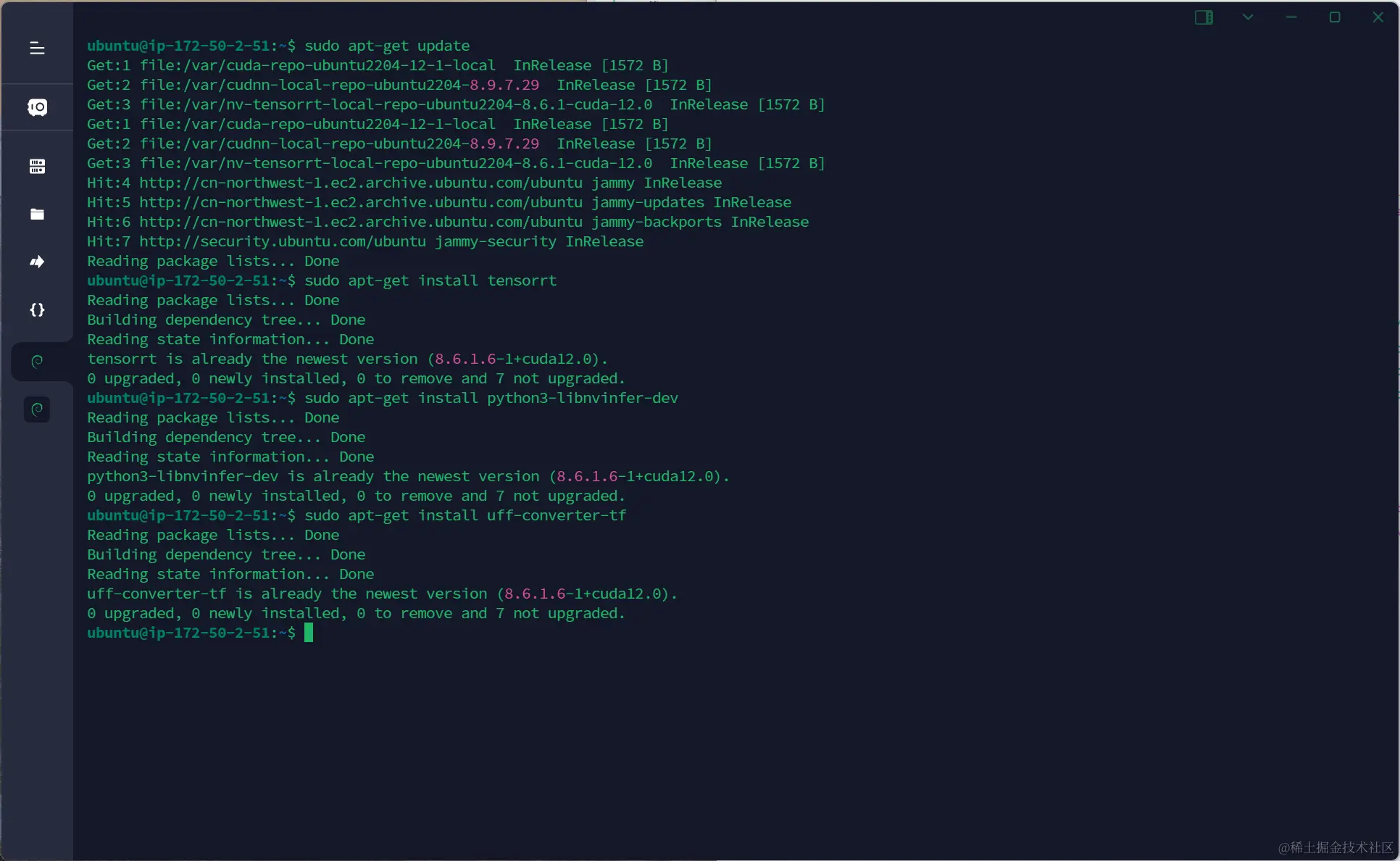 Linux Nvidia 显卡机器学习环境搭建(TensorRT) - 掘金
