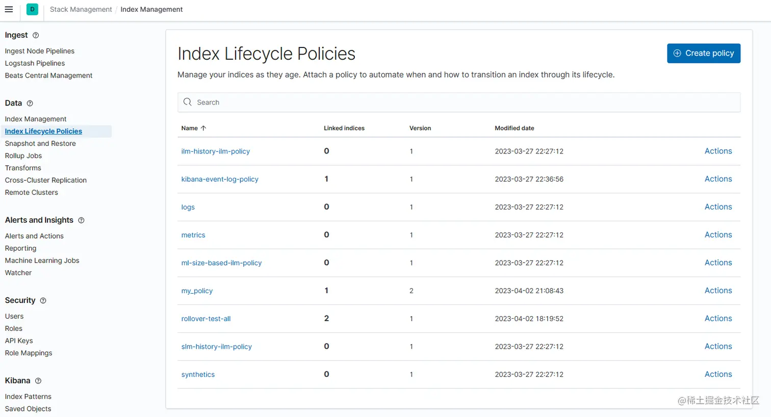 ElasticSearch : 索引模板和滚动索引实现一. 前言 ES 最近有需求涉及到滚动索引方面的概念，但是这一块一 - 掘金
