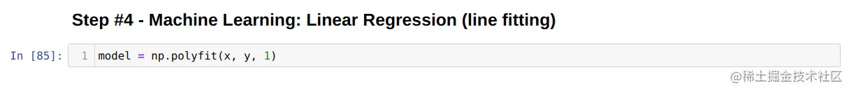 学习NumPy（polyfit）回归模型线性回归是学习数据科学的第一步。因此，即使你是这个领域的新手，你也必须了解这些概 - 掘金