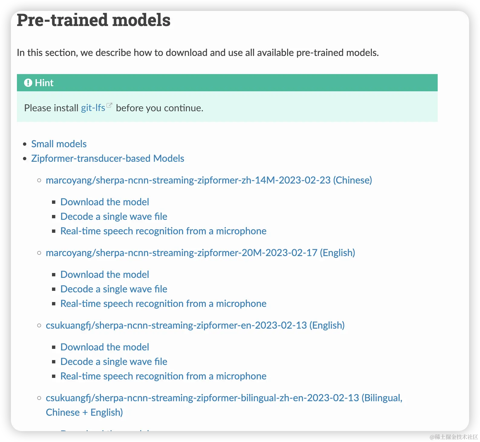 起飞，纯本地实时语音转文字！偶然在 github 上翻到了这个项目 https://github.com/k2-fsa/ - 掘金