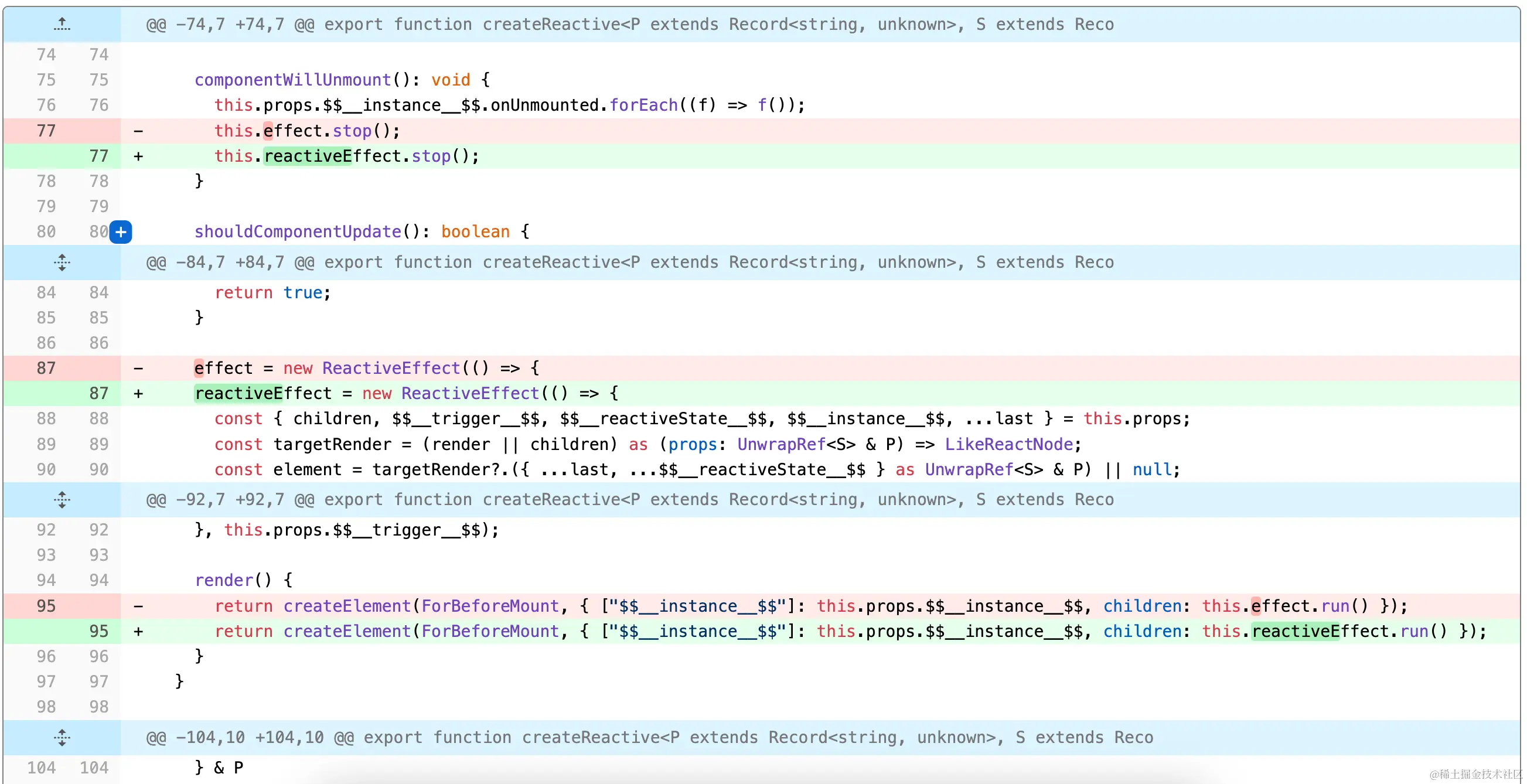 超方便的`git diff`渲染组件，支持 React / Vue，就像Github一样背景 笔者目前的工作中会维护内部 - 掘金
