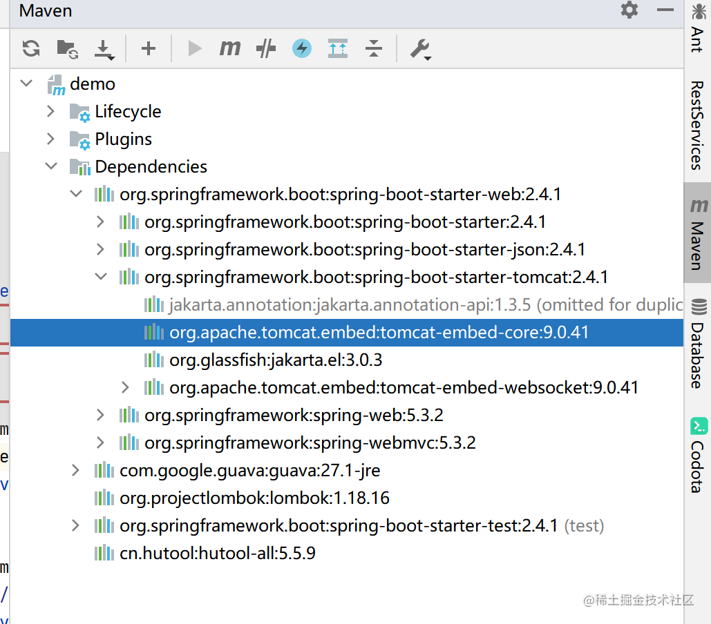 Springboot修改内置的tomcat版本 掘金