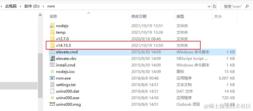 Win10解决nvm安装node.js后找不到npm问题原因是下载下来的版本中不包含npm。 解决办法： 1. 去官网下 - 掘金