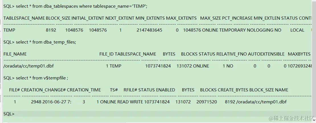 Oracle-临时表空间(组)解读-CSDN博客temp表空间的作用，temp表空间主要是用作需要排序的操作。1.临时表 - 掘金