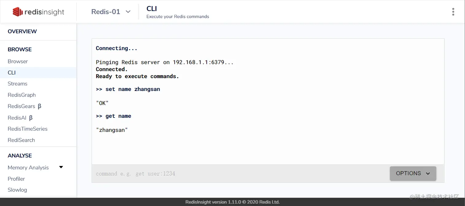 RedisInsight 安装与使用（Redis 监控工具）RedisInsight 是一个直观高效的 Redis GU - 掘金