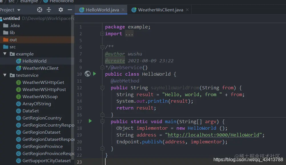 【soap Webservice系列】使用wsdl生成soap Webservice客户端代码，使用idea开发soap Webservice示例 掘金