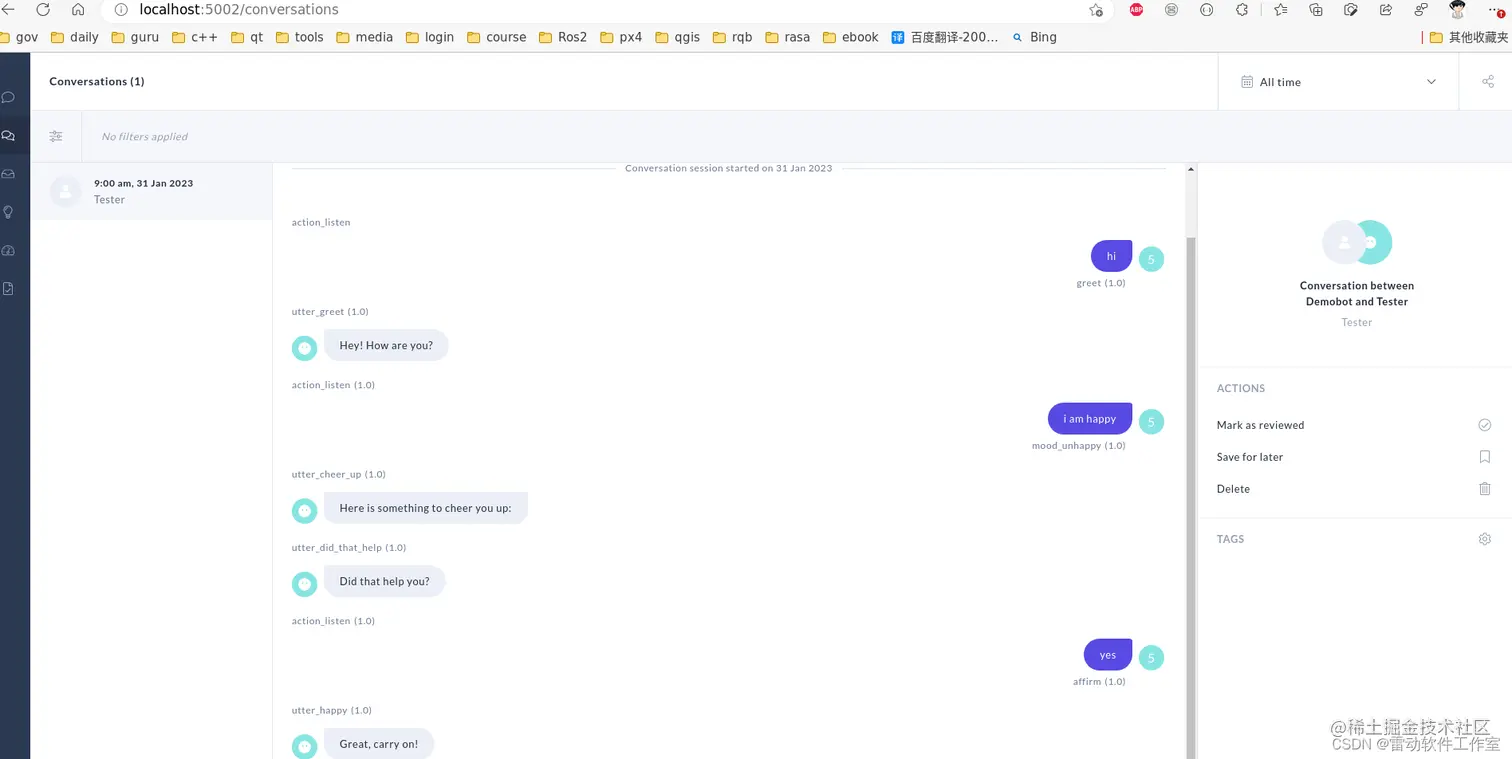 Rasa聊天机器人可视化配置工具收集背景 Rasa使用yml文件方式配置bot的各个模块，如下图 是否有图形化配置界面呢 - 掘金