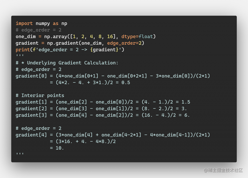 np.gradient() - 一个简单的图解指南 - 掘金