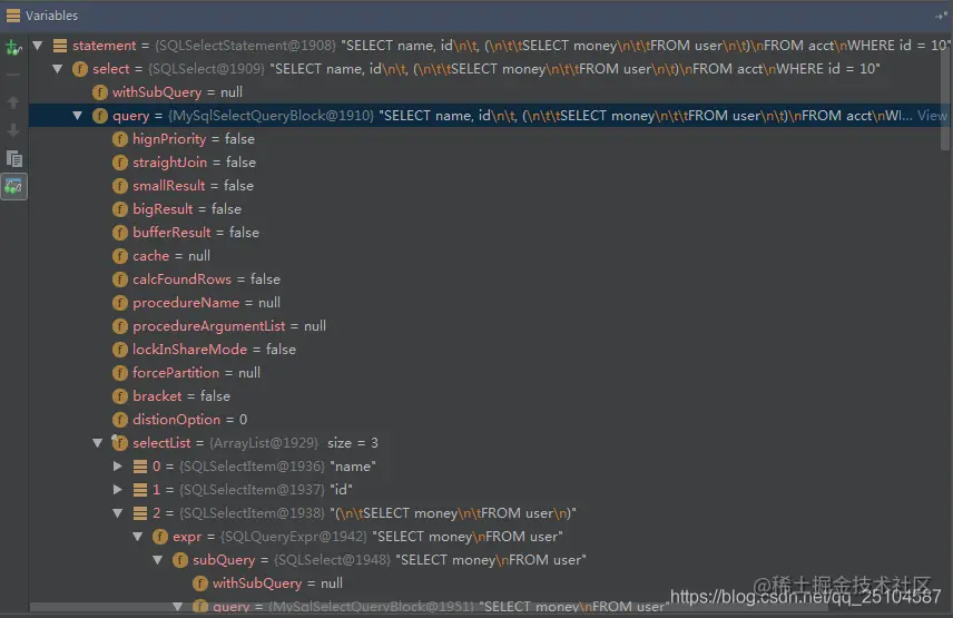 Druid SQL 解析原理介绍及使用本篇文章主要以使用为主，详细介绍如何对一条SQL语句进行解析以及SQL改写等高级操 - 掘金