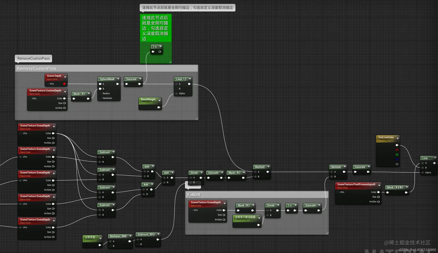 【转载】UE4 材质、蓝图节点及用法笔记材质基础节点 Saturate 此节点就是特殊版本的 Clamp，夹断在 0-1 - 掘金