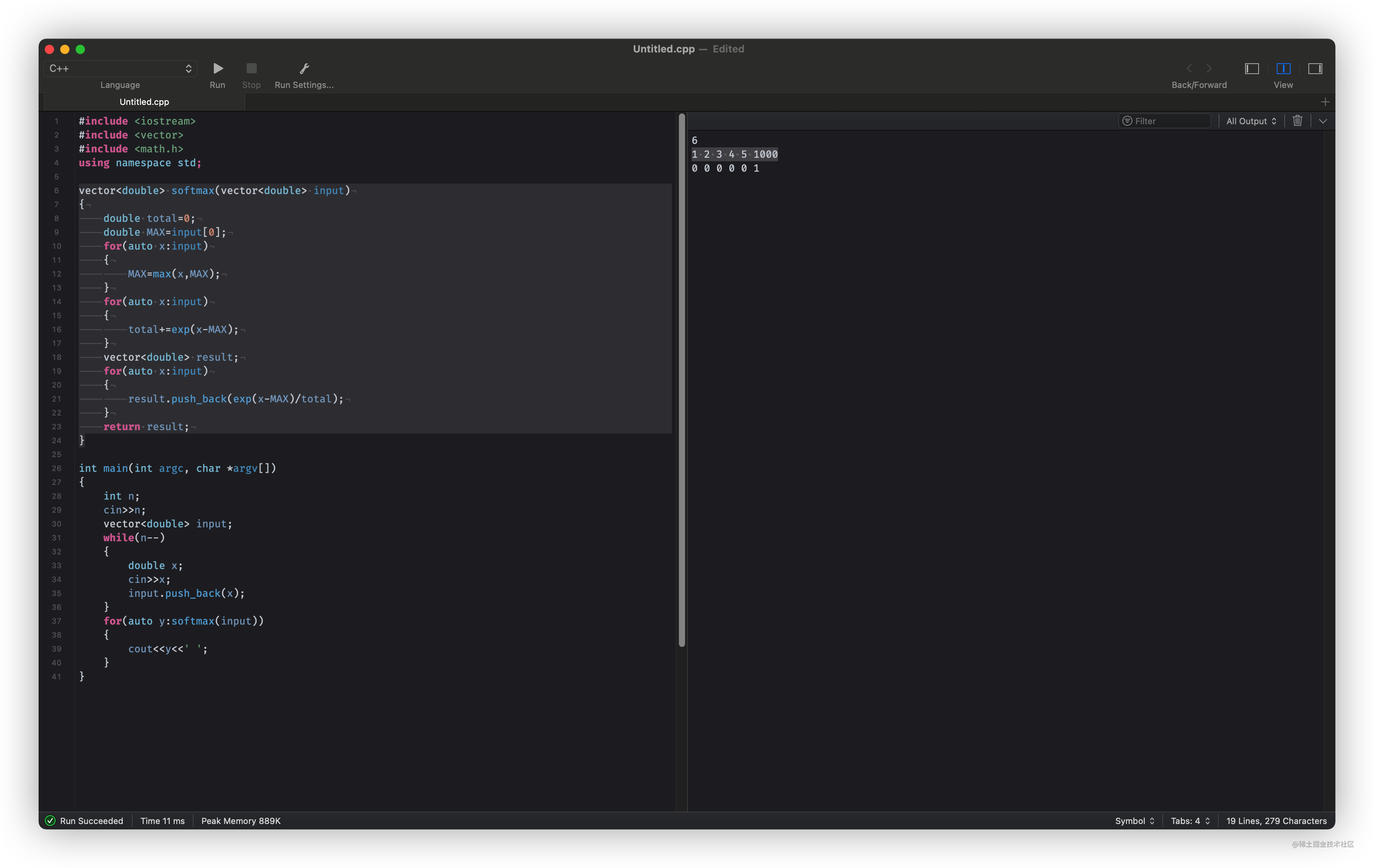 用C++实现softmax函数(面试经验) - 掘金