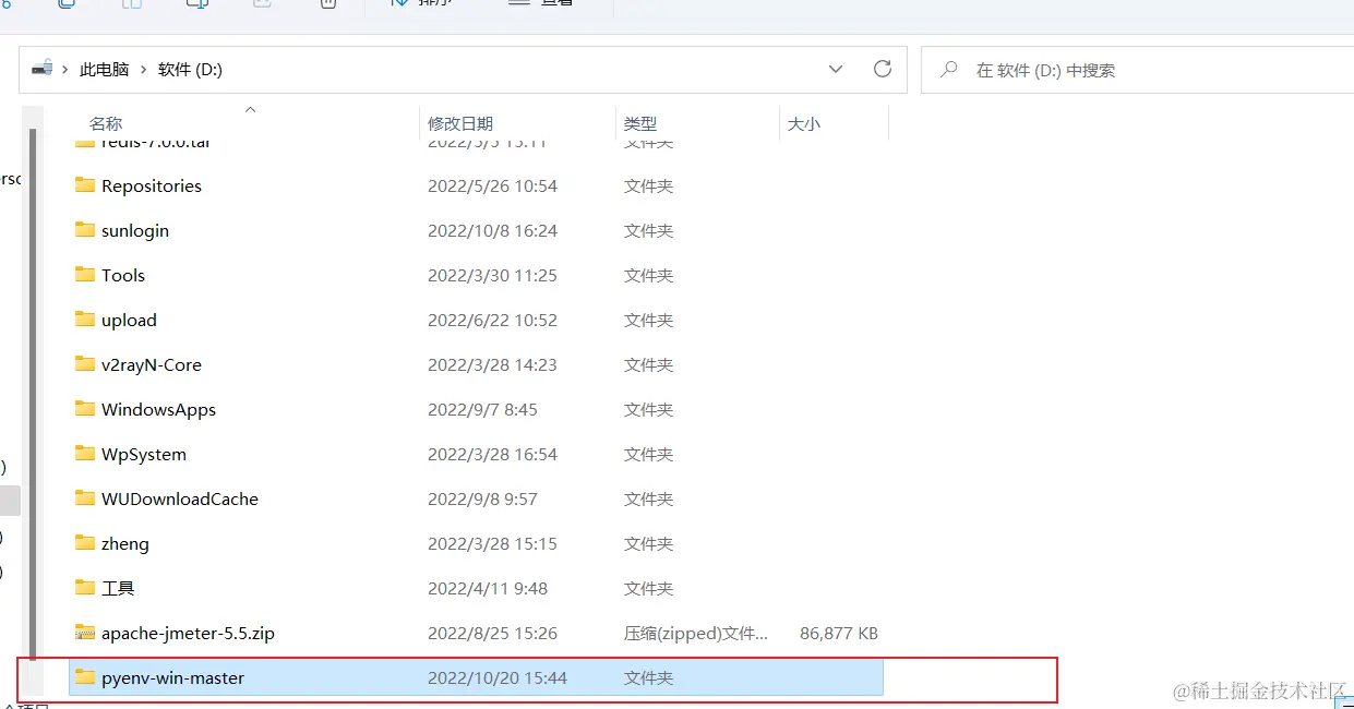 Windows 安装 Pyenv1、下载地址 https://github.com/pyenv-win/pyenv-wi - 掘金