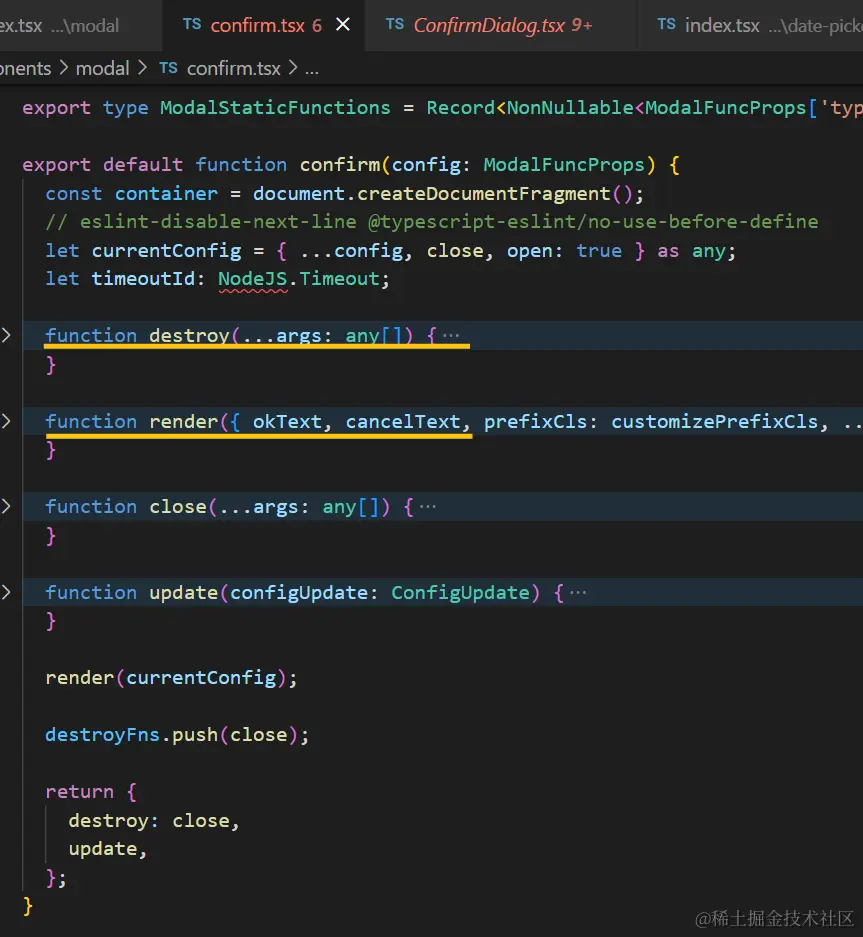 antd Modal组件的封装与使用技巧Modal作为一个基础的能力，我们在项目开发中，非常频繁的使用到这个组件。而无论 - 掘金