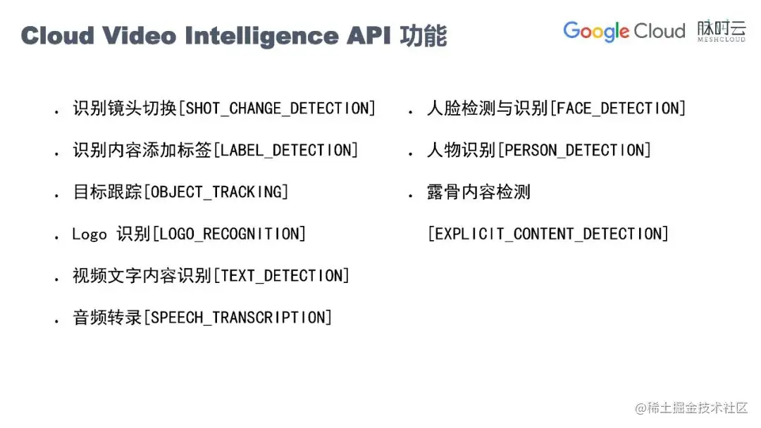 借助 Video Intelligence API 实现视频智能检测识别LiveVideoStack邀请到了MeshCl - 掘金