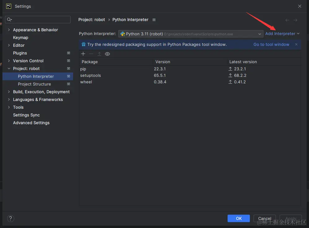 pycharm pip: 无法将“pip”项识别为 cmdlet、函数、脚本文件或可运行程序的名称。请检查名称的拼写，如果包括路径，请确保路径正确，然后再试一次 - 掘金