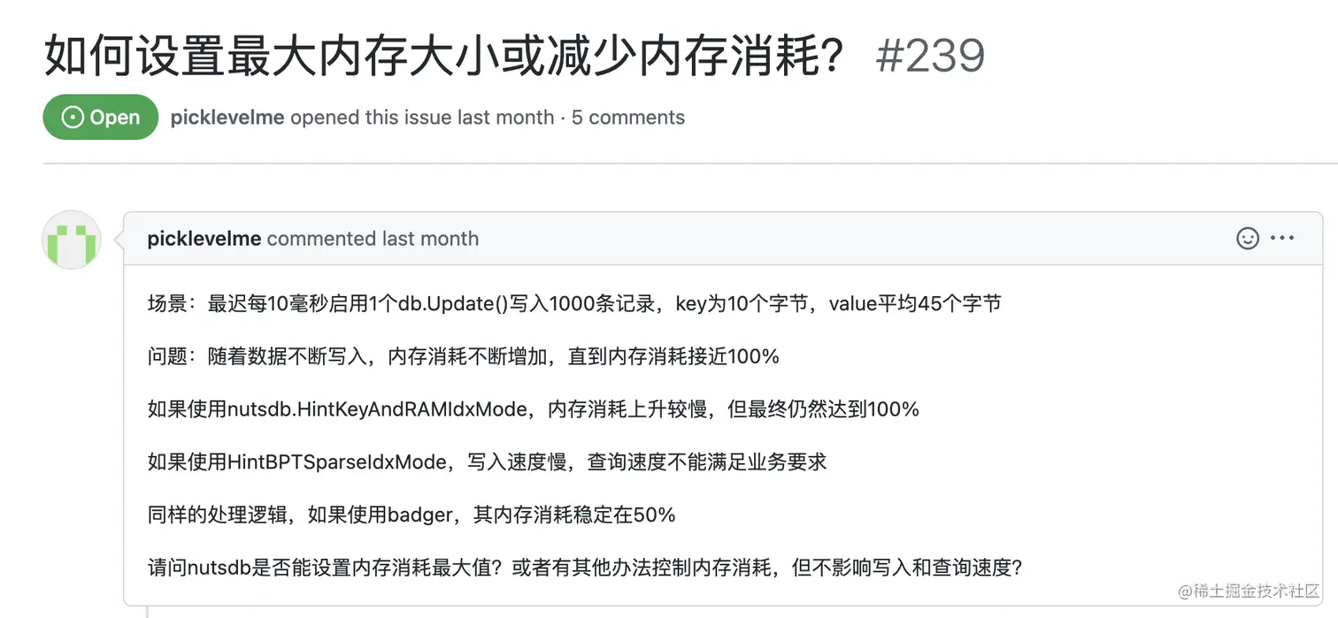 一亿数据，为什么nutsdb扛不住，而badgerdb可以？这篇文章将通过分析leveldb和Nutsdb的内存使用情况 - 掘金