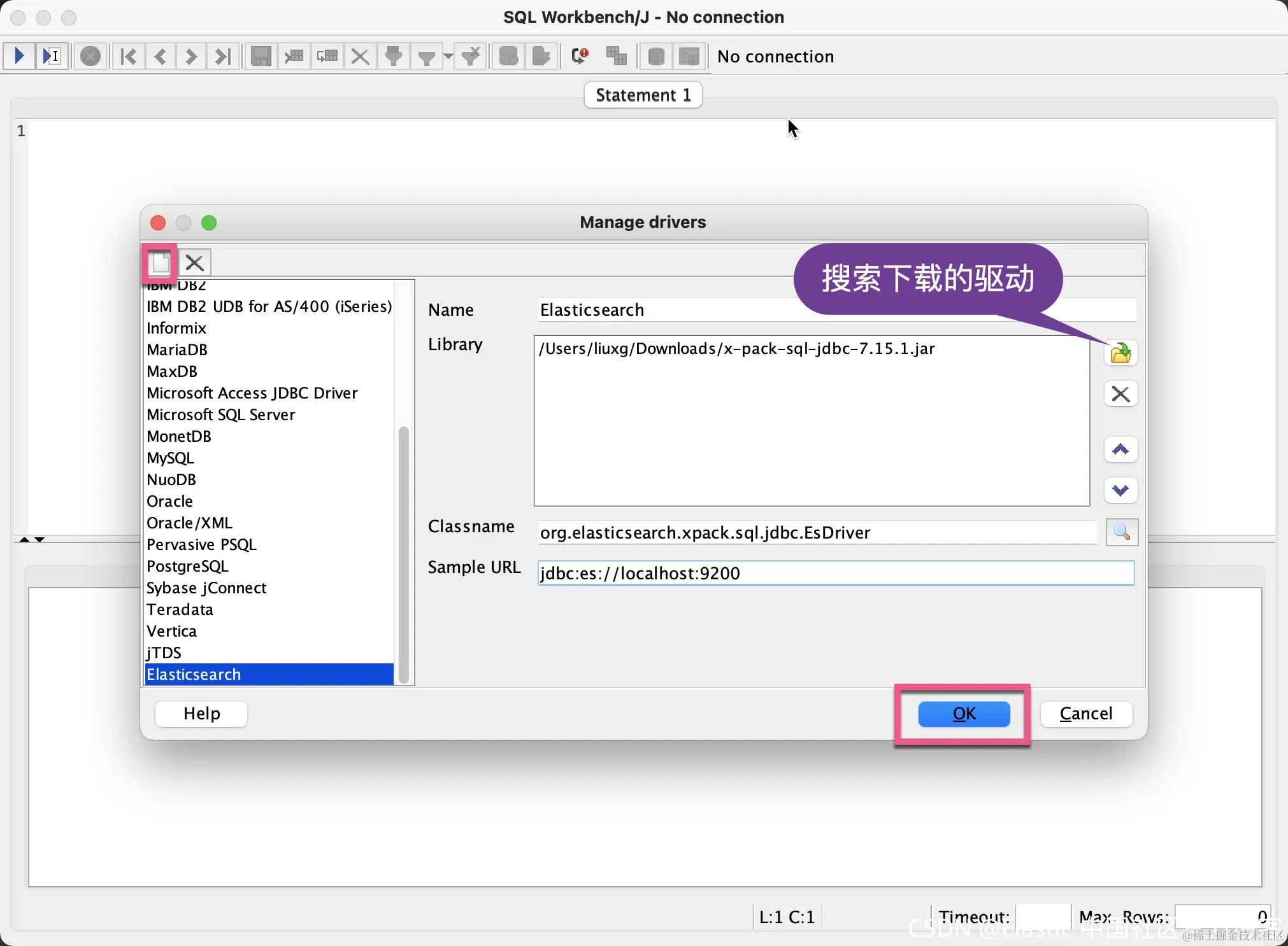 Elasticsearch：使用 JDBC client 连接到 Elasticsearch我详细地描述了如何使用 SQ - 掘金