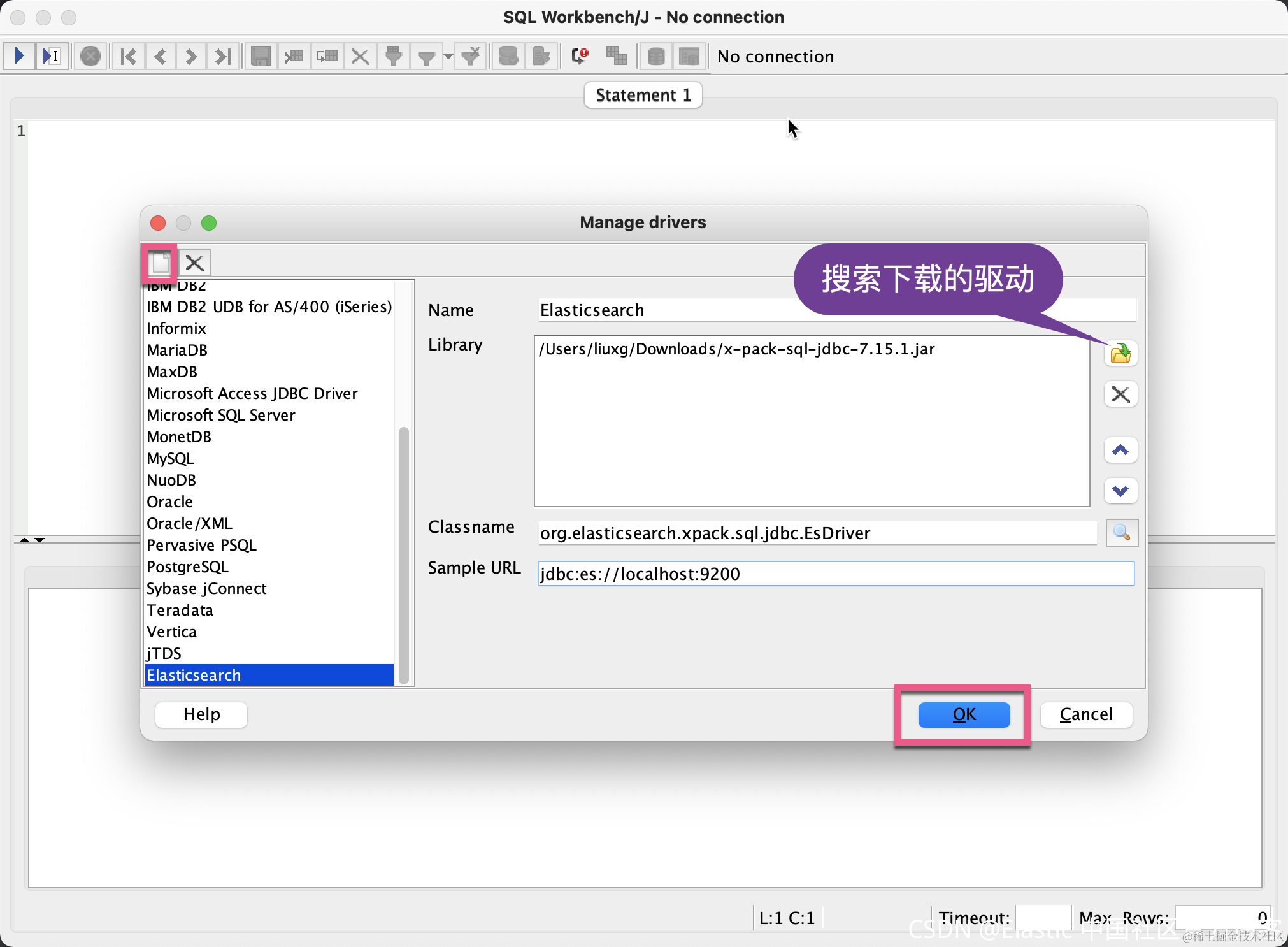 Elasticsearch：使用 JDBC client 连接到 Elasticsearch我详细地描述了如何使用 SQ - 掘金