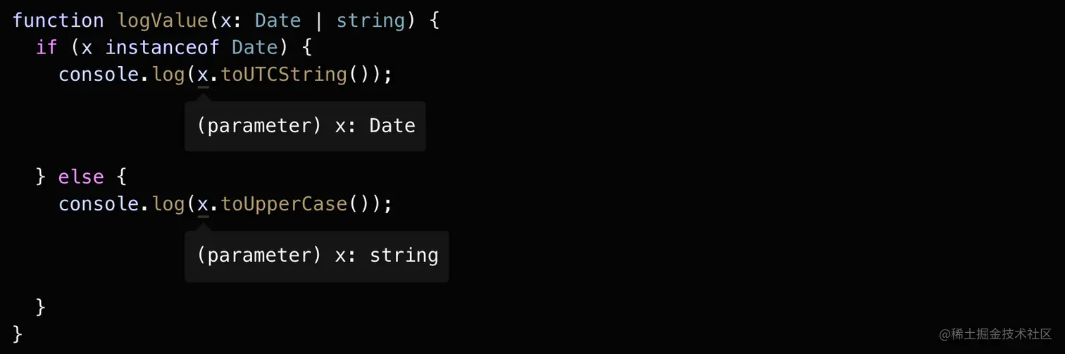Ts文档 类型收窄和类型保护类型收窄指的是将某一个可能为多种类型的组合缩减成某一种具体类型。透过类型保护可以让t 掘金