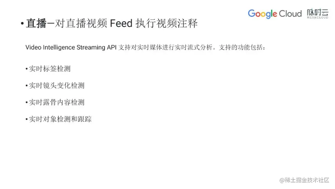 借助 Video Intelligence API 实现视频智能检测识别LiveVideoStack邀请到了MeshCl - 掘金