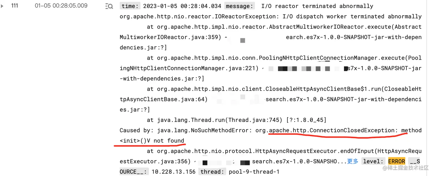 ES客户端异常关闭原因（I/O reactor status: STOPPED）一：背景 数据查询的时候发现数据已经更新 - 掘金