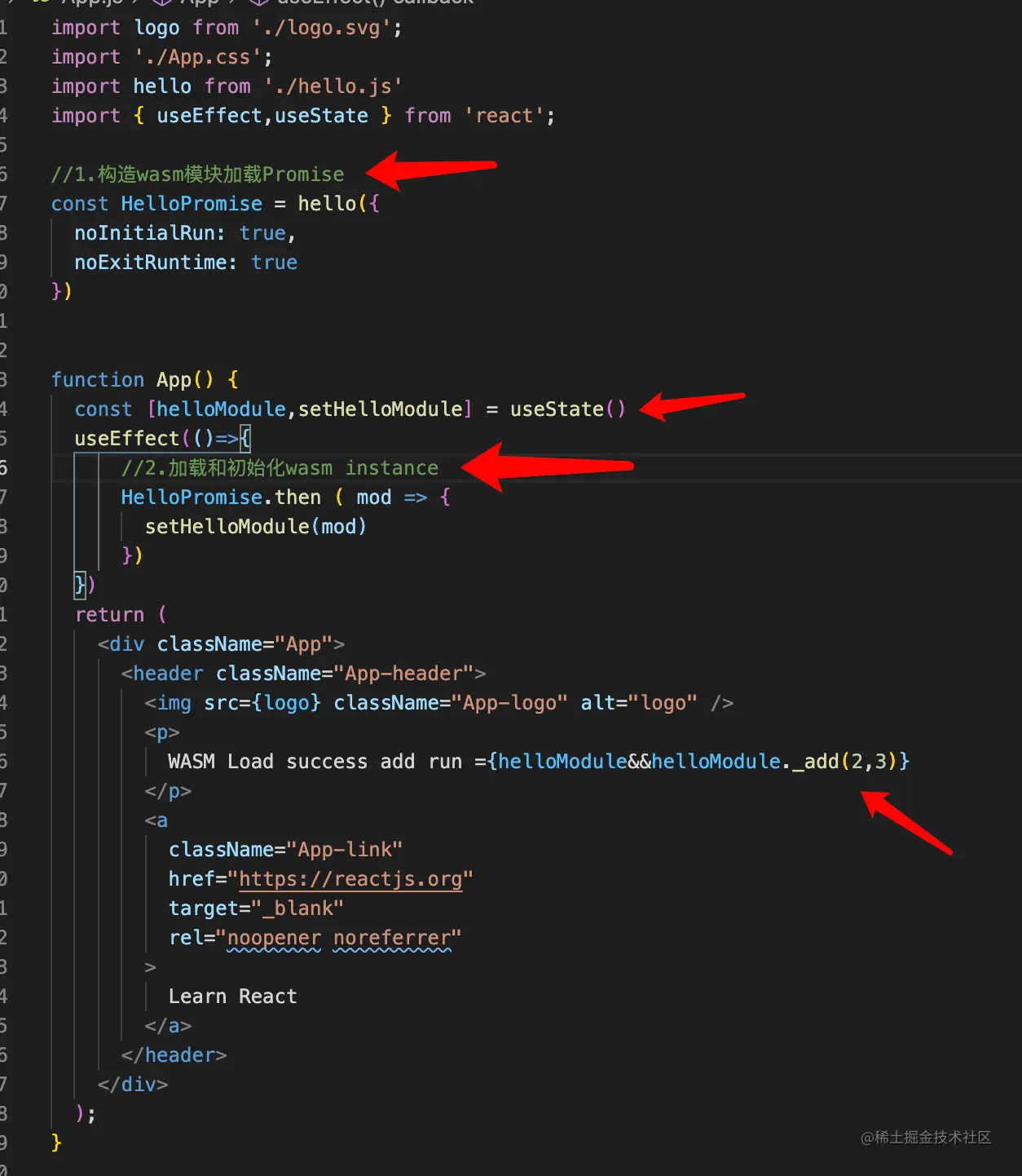 WebAssembly-实践二:在React使用C/C++函数回顾 上一篇文章(WebAssembly-初探:在web环 - 掘金
