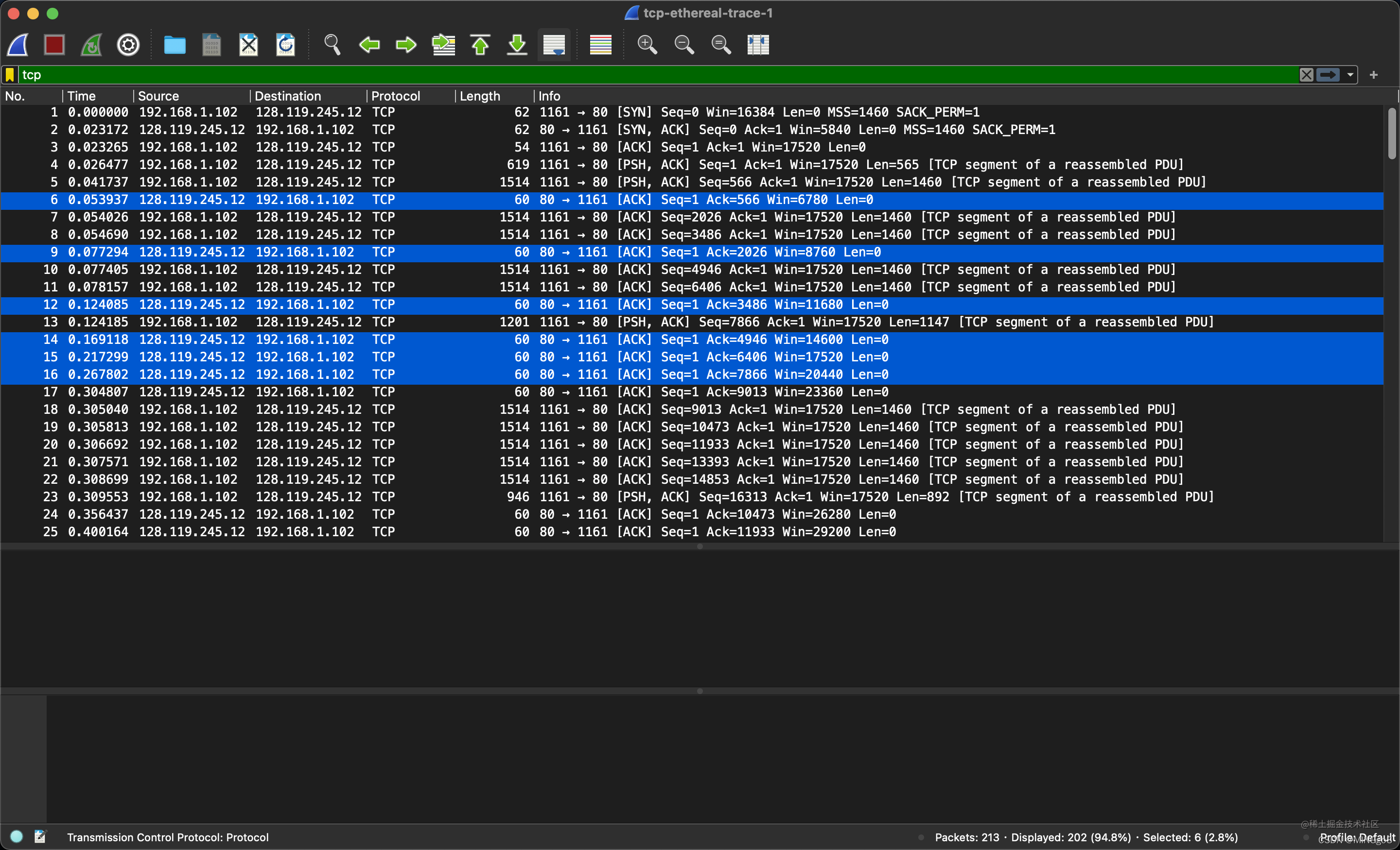 Wireshark-Lab5：TCP - 掘金