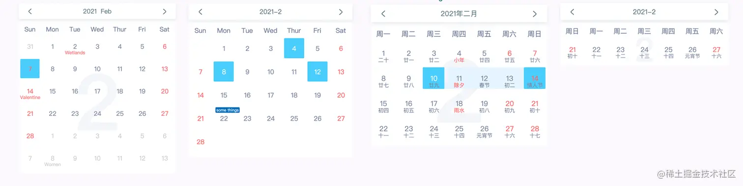 一款vue 3.0功能丰富的日历组件，支持多种模式和手势滑动| selectMode | String | 'selec - 掘金