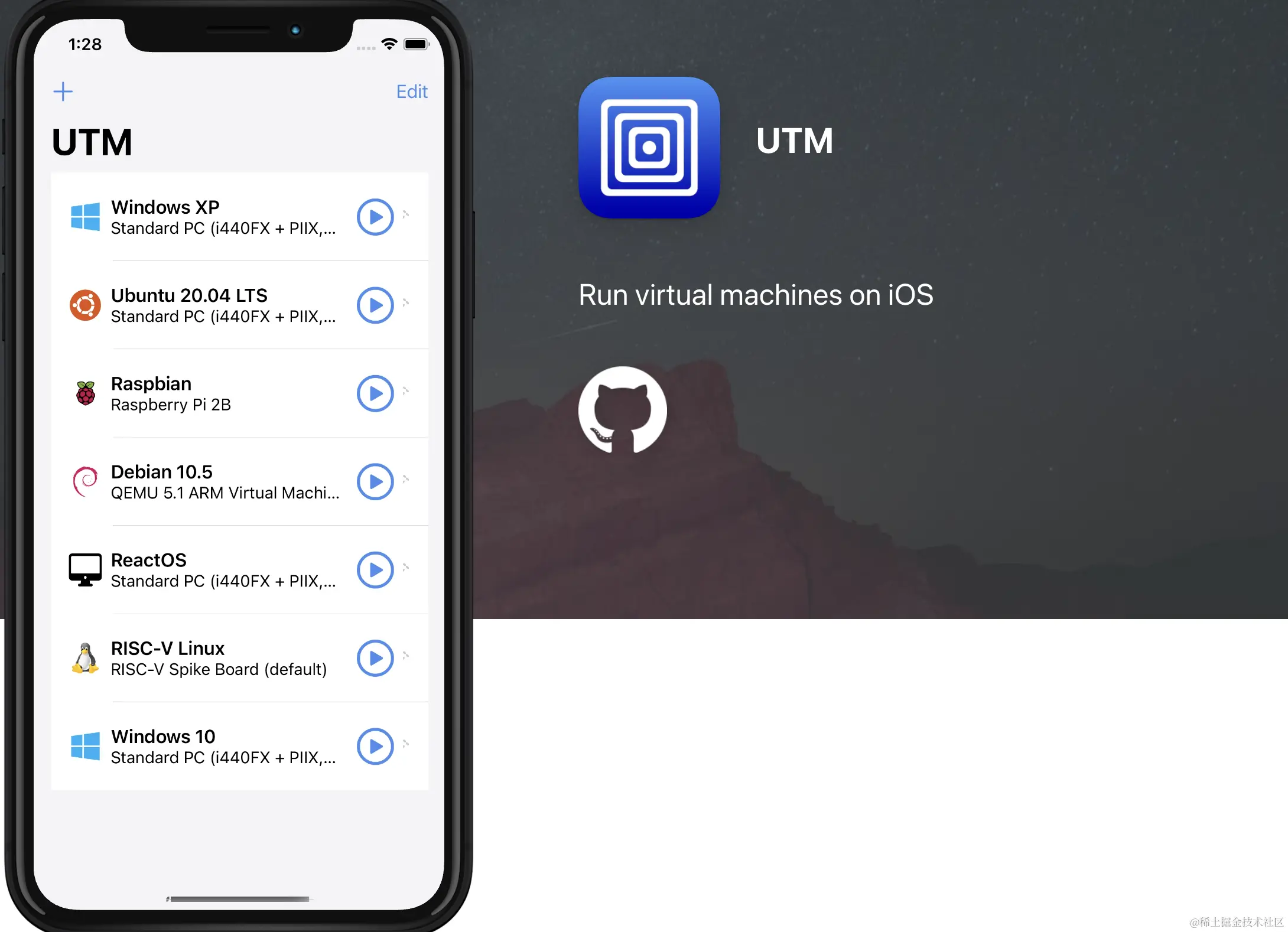 开源免费iOS或macOS安装虚拟机运行window/Linux系统官网地址：UTM 开源地址：https://git - 掘金