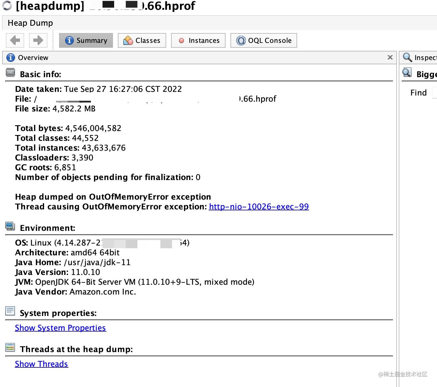 一次线上OOM问题分析 - 掘金