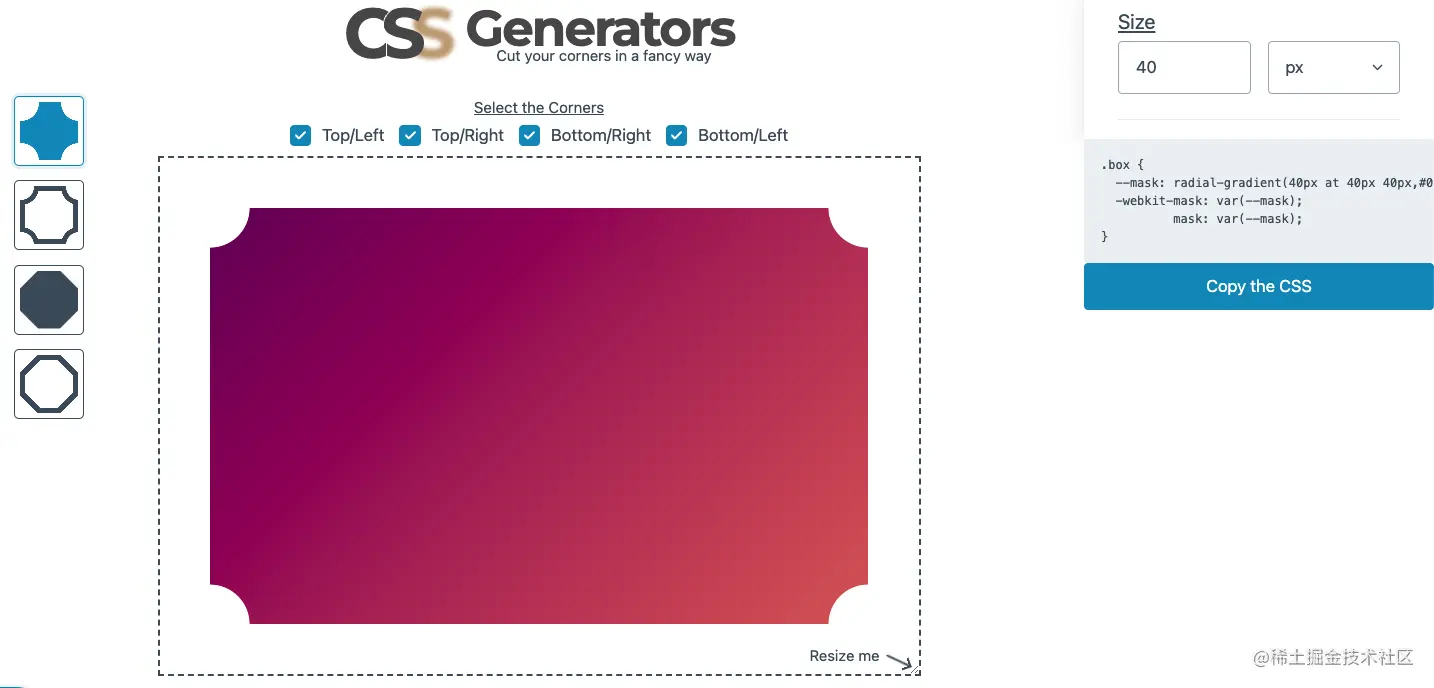 基于css Mask和clip Path实现切角的技巧本文将使用css Mask和clip Path来切元素的四个角！使 掘金